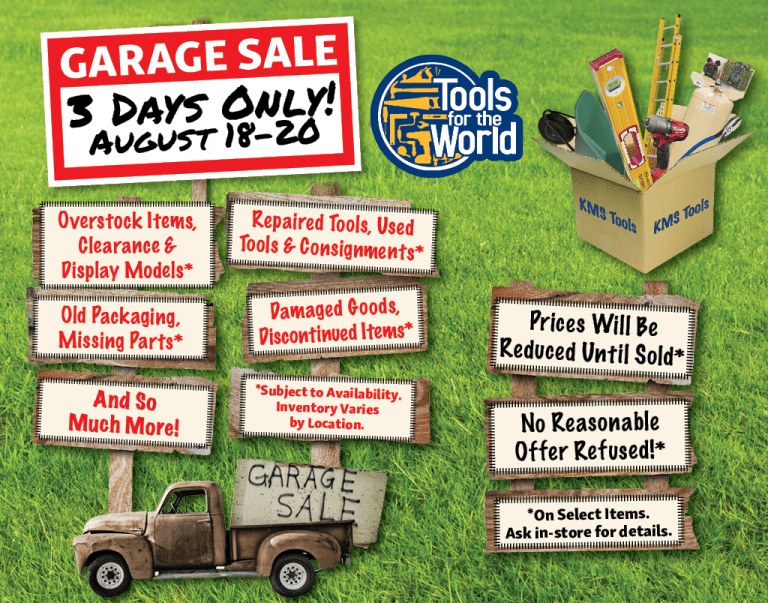 Tools For The World at the Garage Sale – August 18 – 20, 2022 – The ...