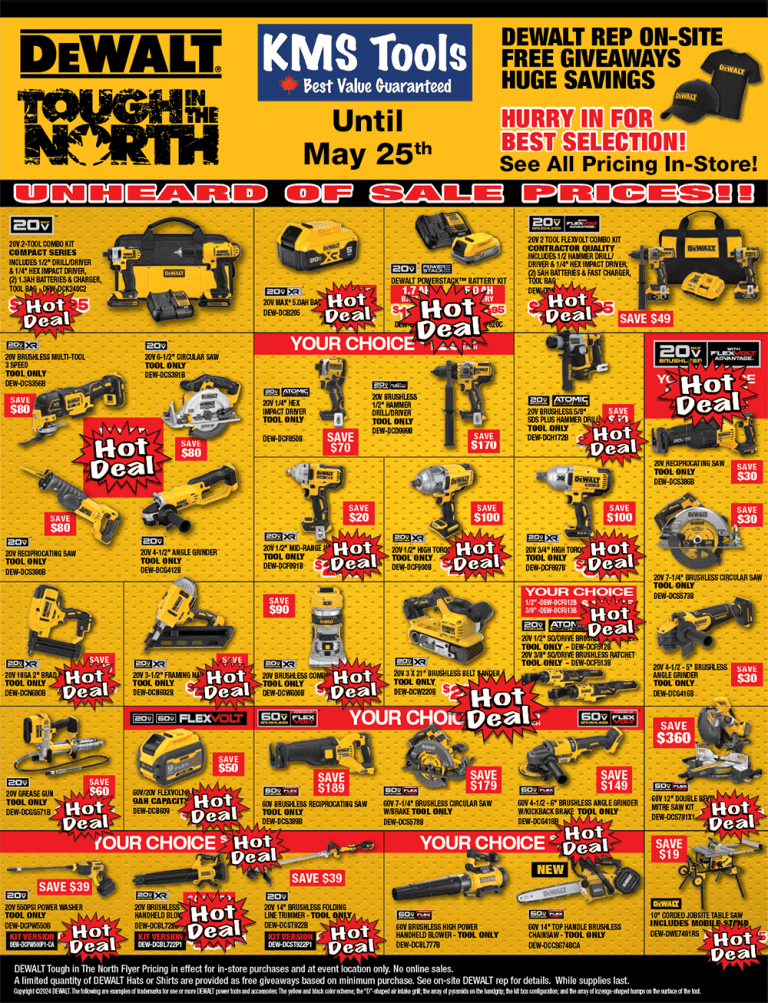 DeWALT Tough in the North Sales Events Are Back This Spring at KMS ...