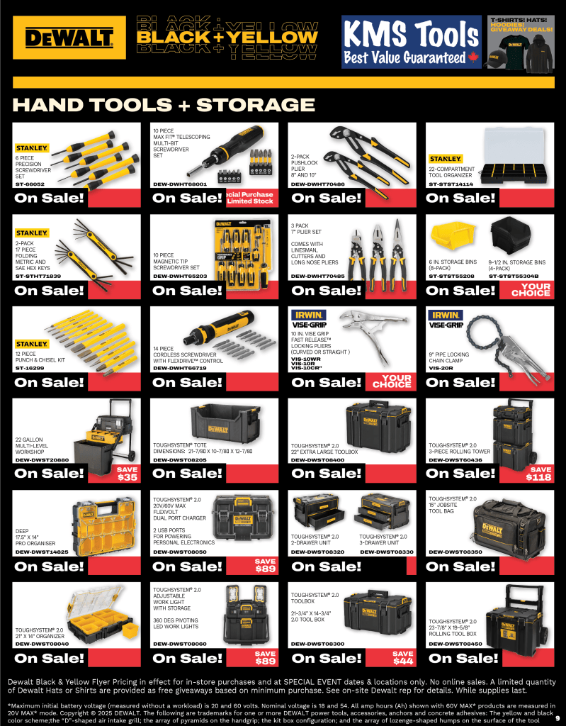 DeWalt Black + Yellow Fall Event at KMS Tools! – The Tool Corner